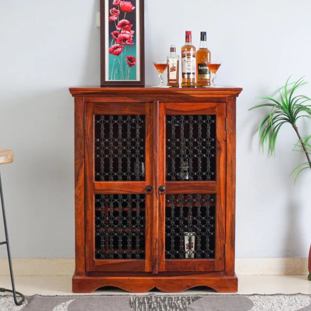 Wooden Sheesham Wood Bar Cabinet – Blueheaven Handicraft