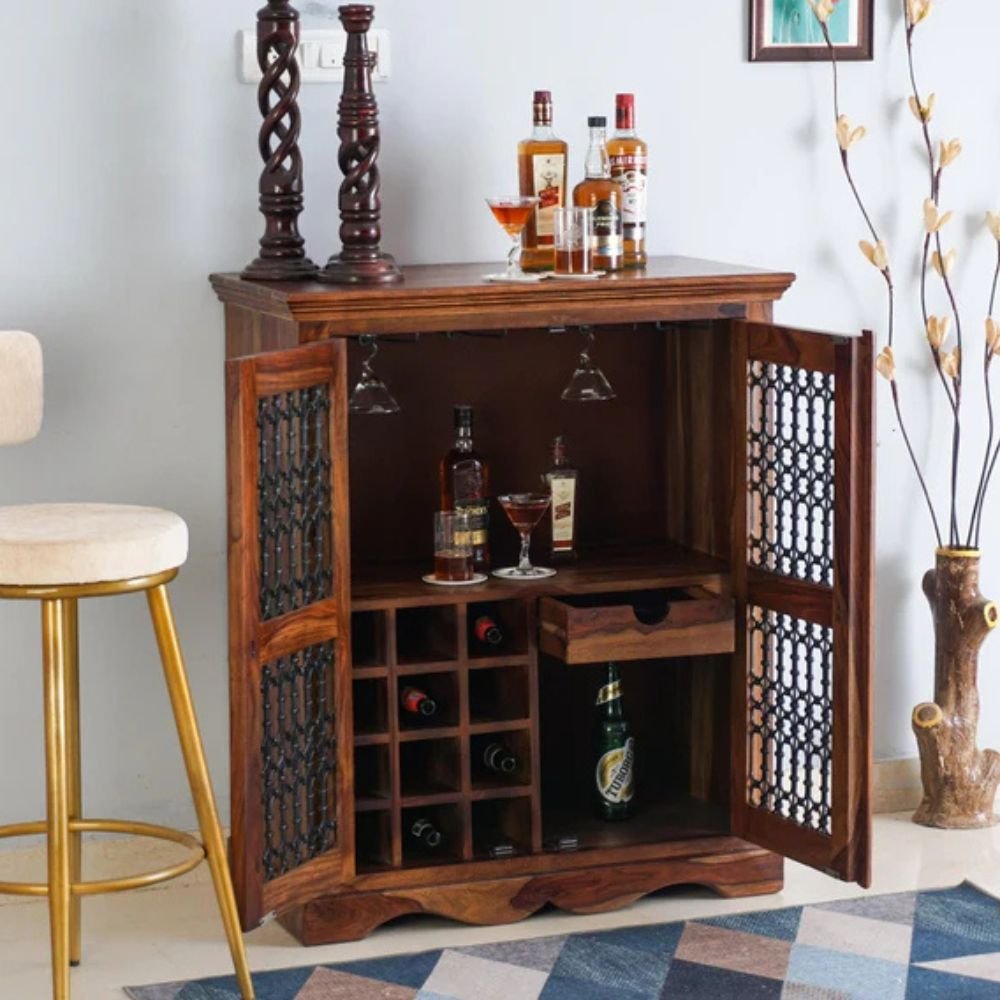 Wooden Sheesham Wood Bar Cabinet – Blueheaven Handicraft